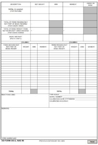 DD Form 365-2 – Form B – Aircraft Weighing Record - DD Forms