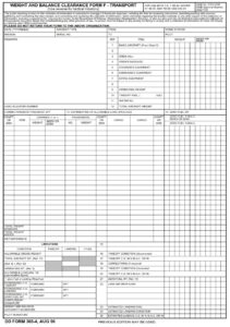 DD Form 365-4 – Weight and Balance Clearance Form F – Transport ...