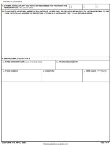 DD Form 370 – Request for Reference - DD Forms