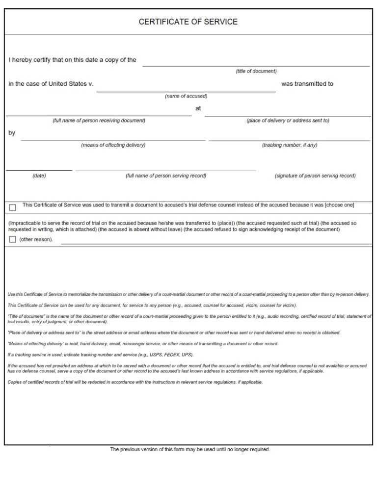 DD Form 490 – Certified Record of Trial (pages 1-4 only) (page 5 only ...