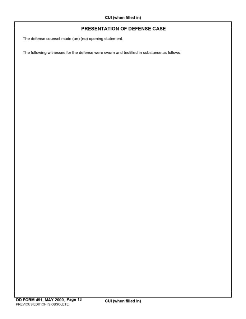 DD Form 491 – Certified Record of Trial (pages 1-4 only) (page 5 only ...
