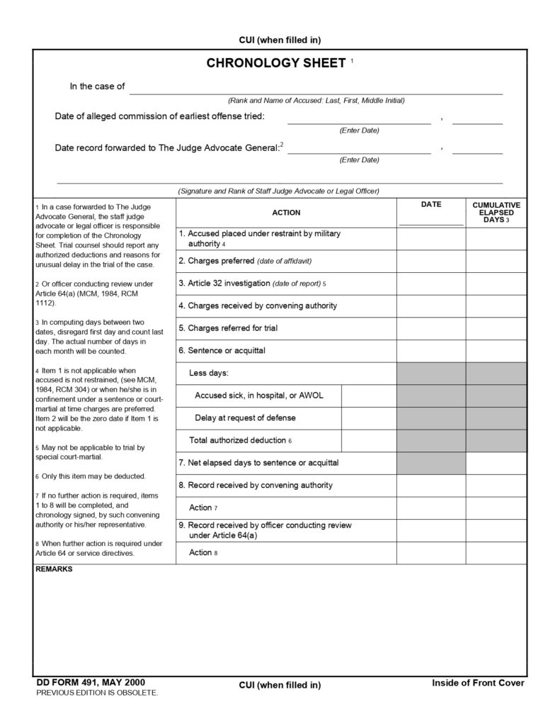 DD Form 491 – Certified Record of Trial (pages 1-4 only) (page 5 only ...