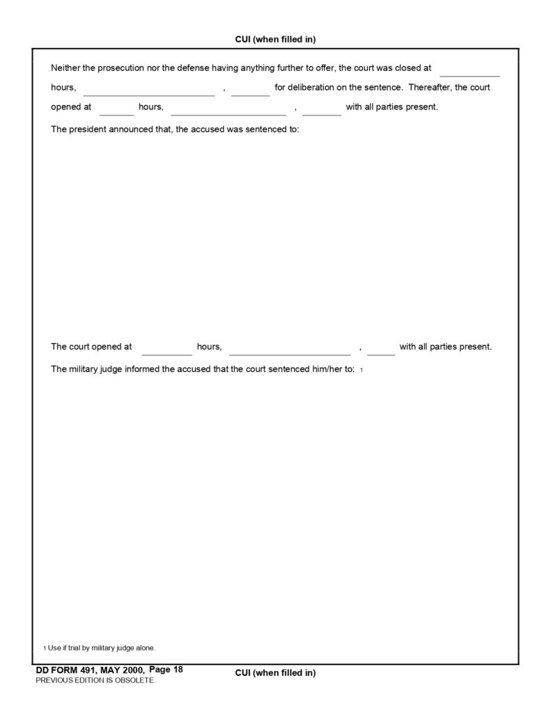 DD Form 491 – Certified Record of Trial (pages 1-4 only) (page 5 only ...