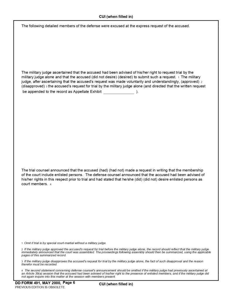 DD Form 491 – Certified Record of Trial (pages 1-4 only) (page 5 only ...