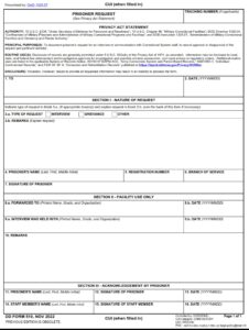 DD Form 510 – Prisoner Request - DD Forms