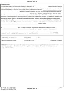 DD Form 553-1 – Parole/Mandatory Supervised Release (MSR) Violator ...