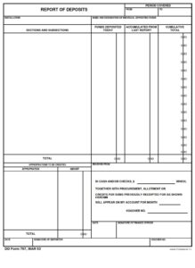 DD Form 707 – Report of Deposits - DD Forms