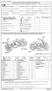 DD Form 788-2 – Private Vehicle Shipping Document for Motorcycle - DD Forms