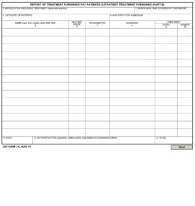 DD Form 7A – Money Order Control Record - DD Forms