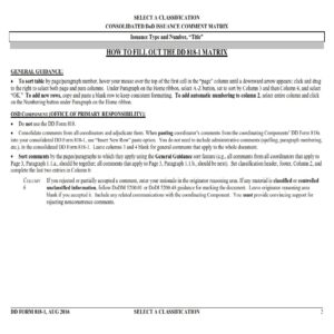 DD Form 818-1 – Consolidated DoD Issuance Comment Matrix - DD Forms
