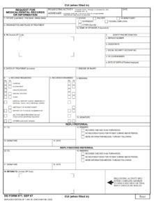 DD Form 877 – Request For Medical/Dental Records or Information - DD Forms