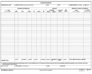 DD Form 2131 – Passenger Manifest - DD Forms