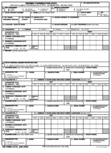 DD Form 2216 – Hearing Conservation Data - DD Forms