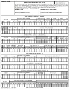 DD Form 2326 – Preservation and Packing Data - DD Forms