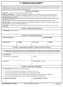 DD Form 2365-1 – DoD Expeditionary Civilian Agreement: Capability-Based ...