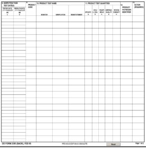 DD Form 2385 – Microbiological Quality History Record - DD Forms