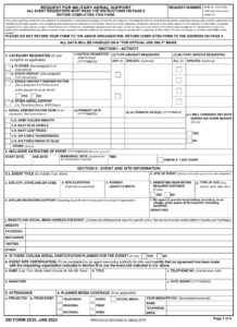 DD Form 2535 – Request for Military Aerial Support - DD Forms