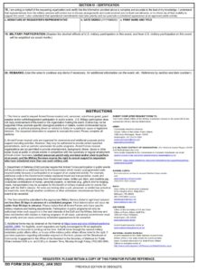 DD Form 2536 – Request for Armed Forces Participation in Public Events ...