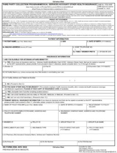 DD Form 2569 – Third Party Collection Program/Medical Services Account ...