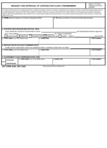 DD Form 2628 – Request for Approval of Contractor Flight Crewmember ...