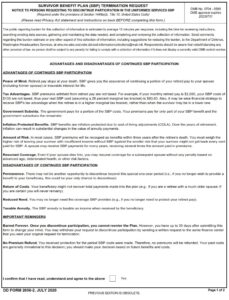 DD Form 2656-2 – Survivor Benefit Plan (SBP) Termination Request - DD Forms