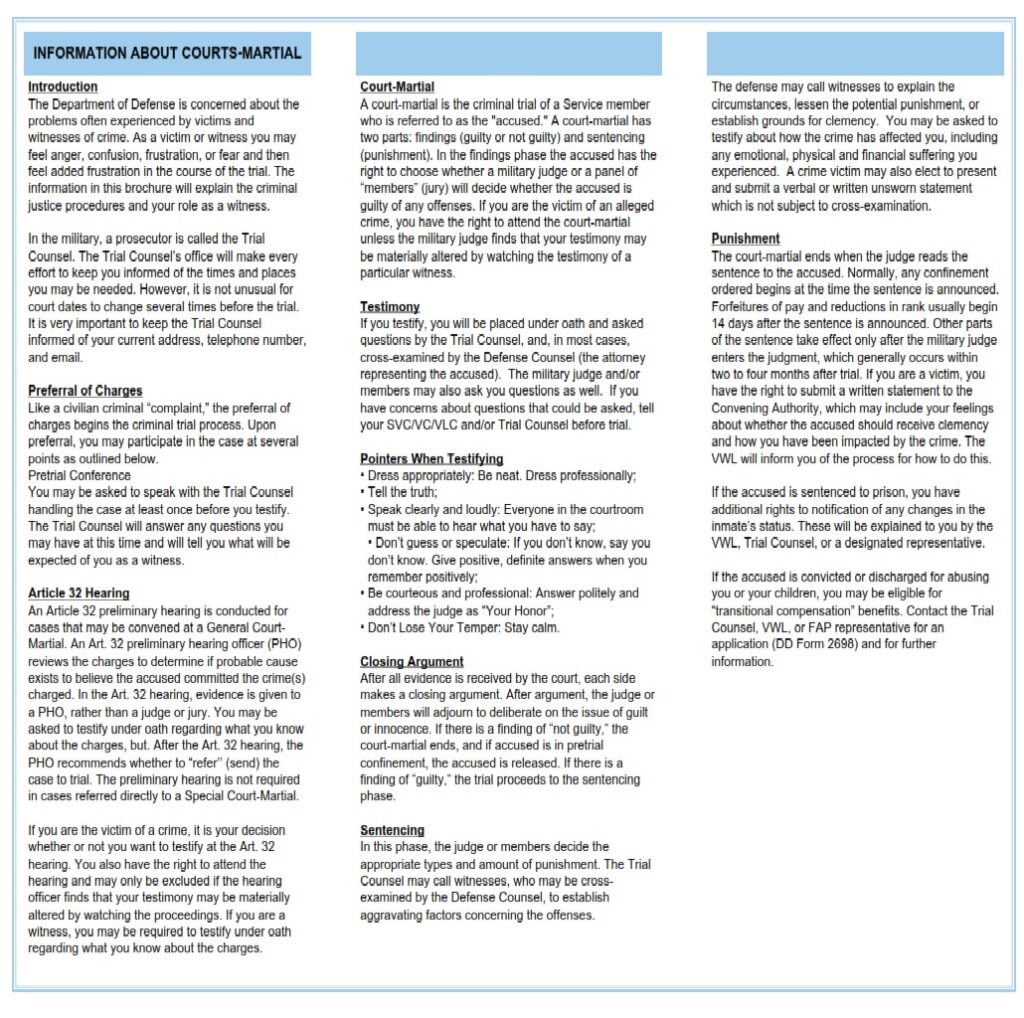 DD Form 2702 – Court-Martial Information for Victims and Witnesses of ...