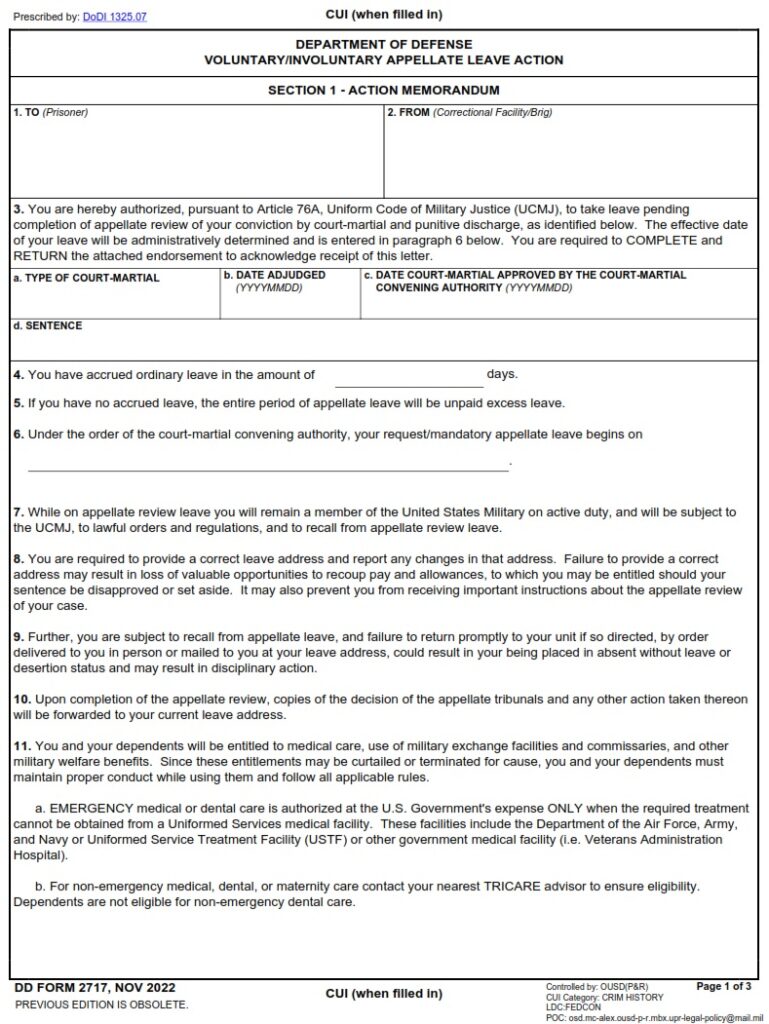 DD Form 2717 – Department of Defense Voluntary/Involuntary Appellate ...