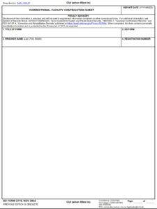 DD Form 2719 – Correctional Facility Continuation Sheet - DD Forms