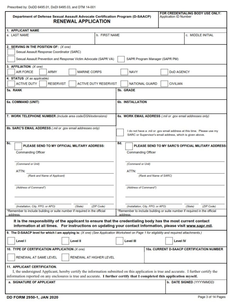 DD Form 2950-1 – Department of Defense Sexual Assault Advocate ...