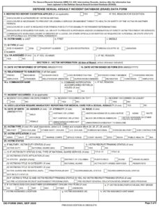 DD Form 2965 – Defense Sexual Assault Incident Database (DSAID) Data ...