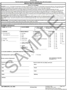 DD Form 2978 – Deployment Mental Health Assessment - DD Forms