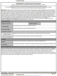 DD Form 2994 – Environmental Baseline Survey (EBS) Report - DD Forms
