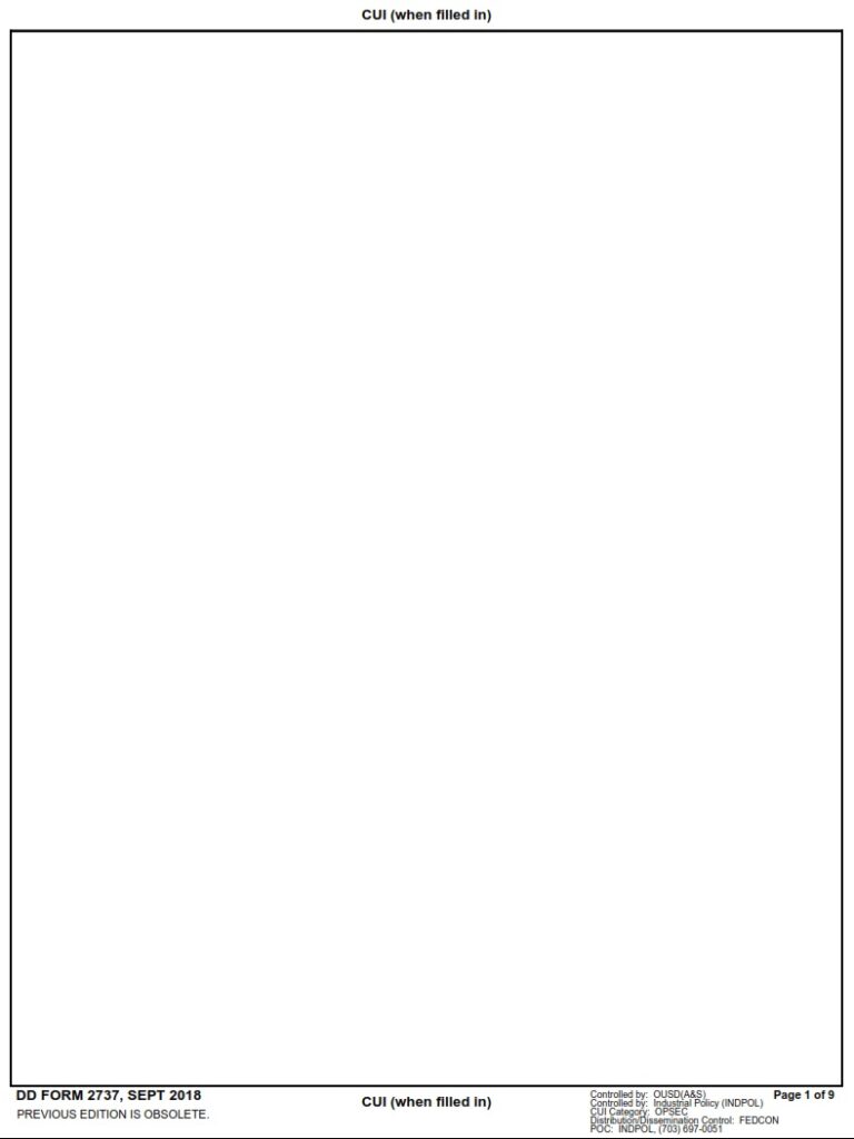 DD Form 2737 – Industrial Capabilities Questionnaire; (Instructions ...