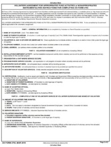 DD Form 2793 – Volunteer Agreement for Appropriated Fund Activities ...