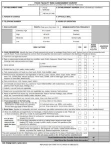 DD Form 2972 – Food Facility Risk Assessment Survey - DD Forms