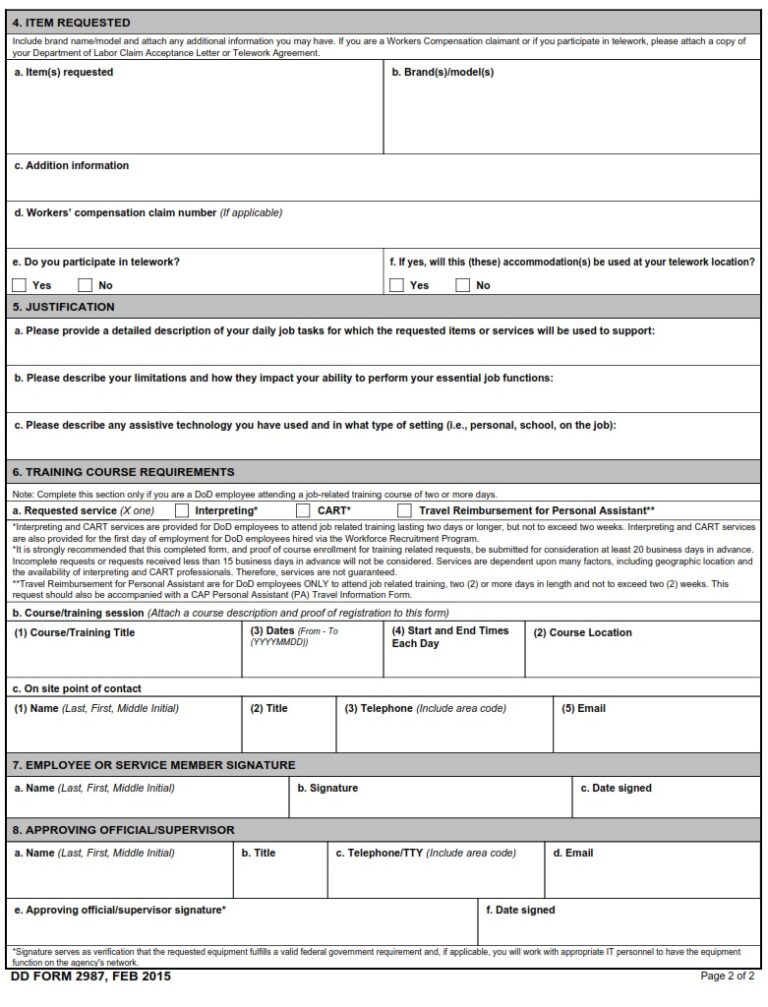 DD Form 2987 – Computer/Electronic Accommodations Program (CAP ...