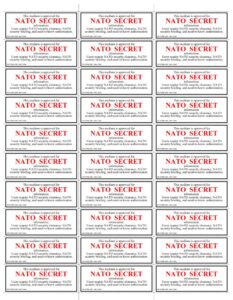 DD Form 2881 – NATO Secret (Label) - DD Forms