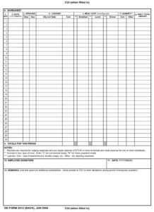 DD Form 2912 – Claim for Temporary Quarters Subsistence Expense (TQSE ...