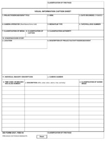 DD Form 2537 – Visual Information Caption Sheet - DD Forms