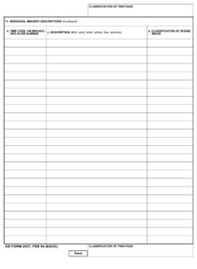 DD Form 2537 – Visual Information Caption Sheet - DD Forms