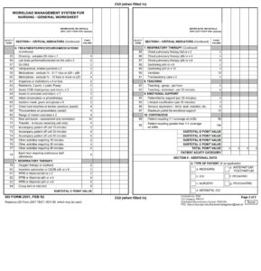 DD Form 2551 – Workload Management System for Nursing – General ...