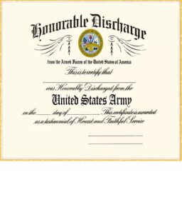 DD Form 256 – Honorable Discharge Certificate - DD Forms