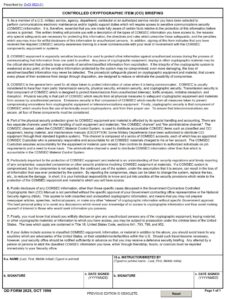 DD Form 2625 – Controlled Cryptographic Item (CCI) Briefing - DD Forms