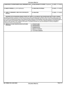 DD Form 3130 – Consent for the Disclosure of Confidential Substance Use ...