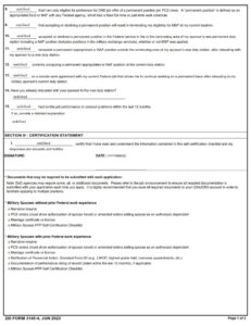 DD Form 3145-4 – Military Spouse PPP Self-Certification Checklist - DD ...