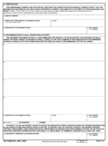 DD Form 691 – Department of Defense Application for Priority Rating for ...