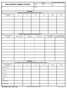 DD Form 1748-3 – Joint Airdrop Summary Report - DD Forms