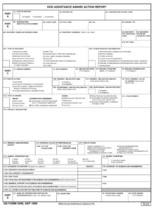 DD Form 2566 – DoD Assistance Award Action Report - DD Forms