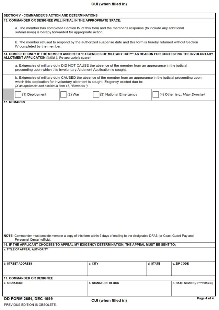 DD Form 2654 – Involuntary Allotment Notice and Processing - DD Forms