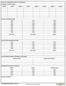 DD Form 2665 – Daily Agent Accountability Summary - DD Forms